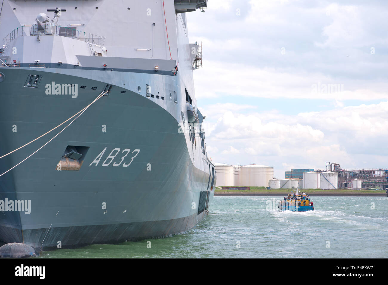 The Dutch Navy Ship Zr.Ms. Karel Doorman, the largest ship of the Dutch ...
