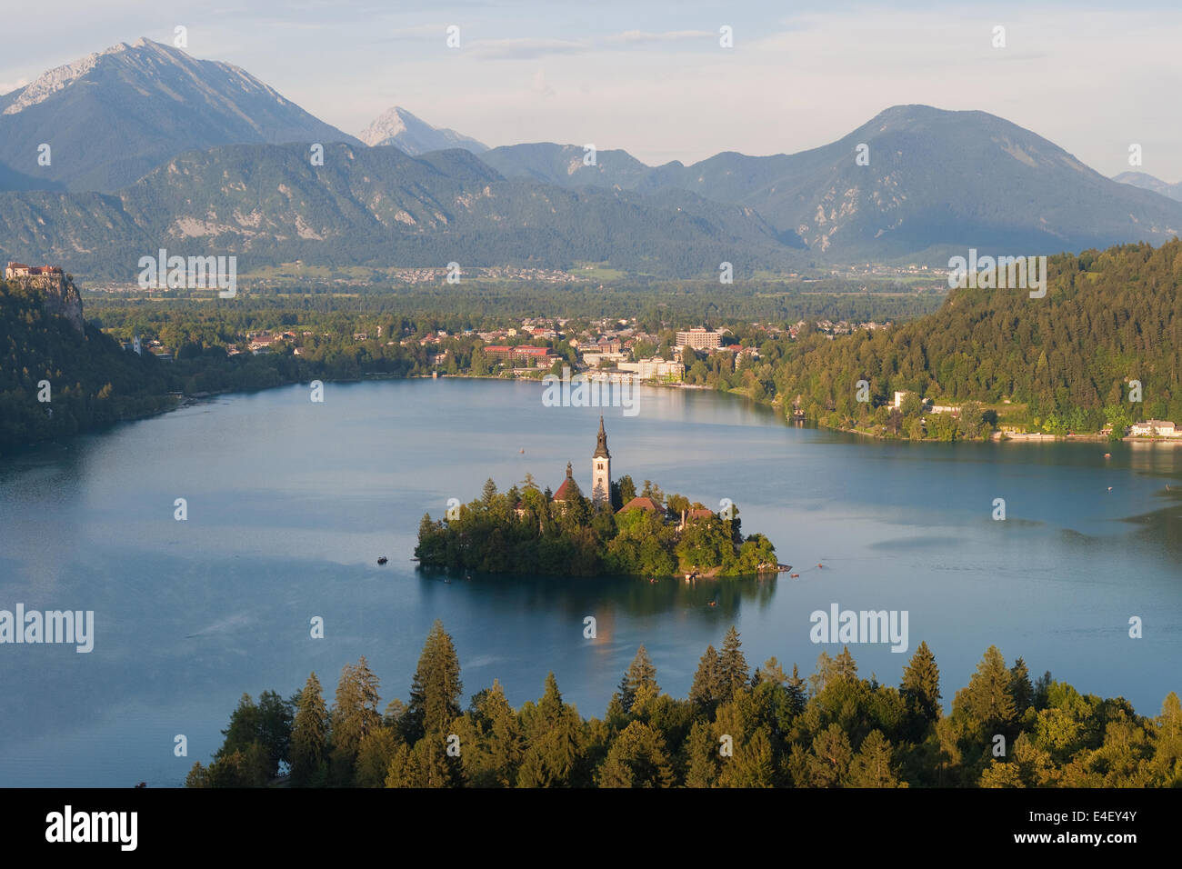 Panorama of Lake Bled in Slovenia Stock Photo - Alamy