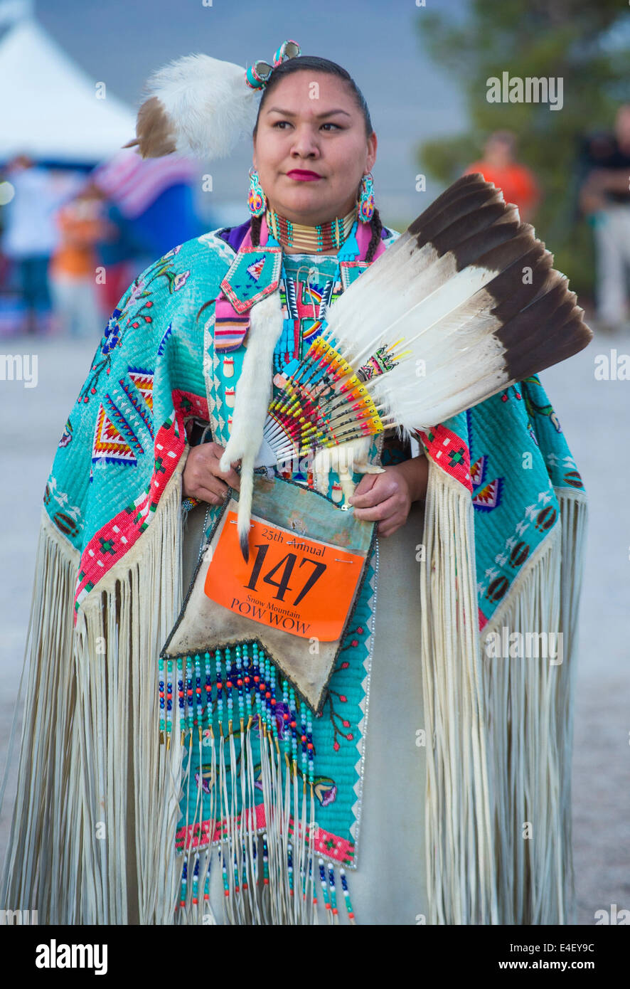 Native American woman takes part at the Paiute Tribe Pow Wow in Las ...