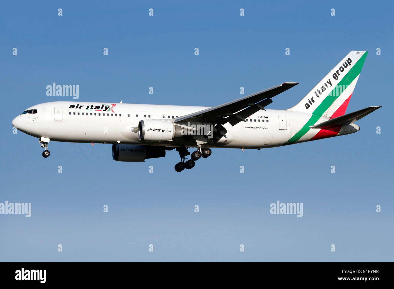 A Boeing 767 of Air Italy in flight over Italy Stock Photo - Alamy