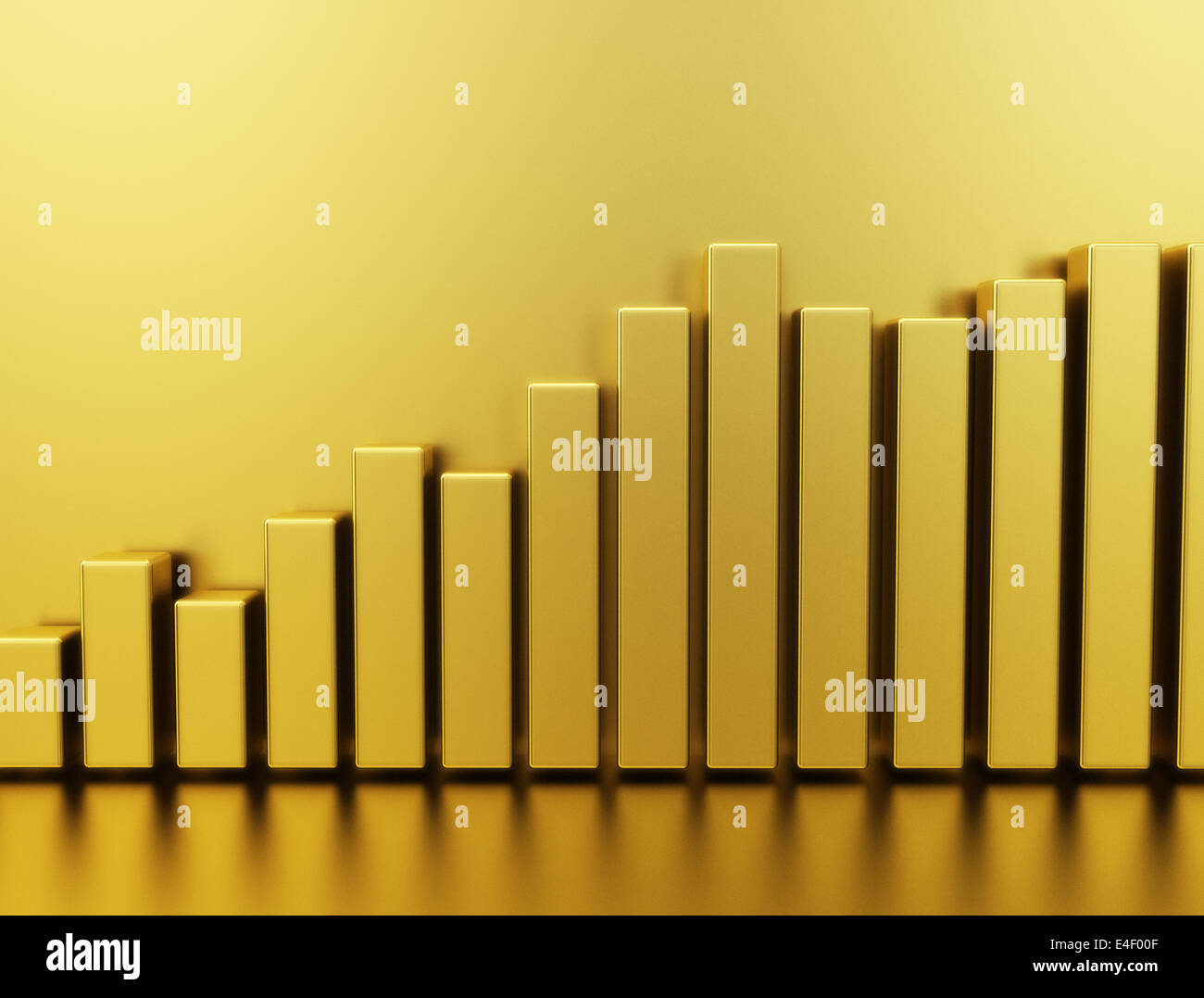 Gold bars stock graph 3d illustration Stock Photo - Alamy