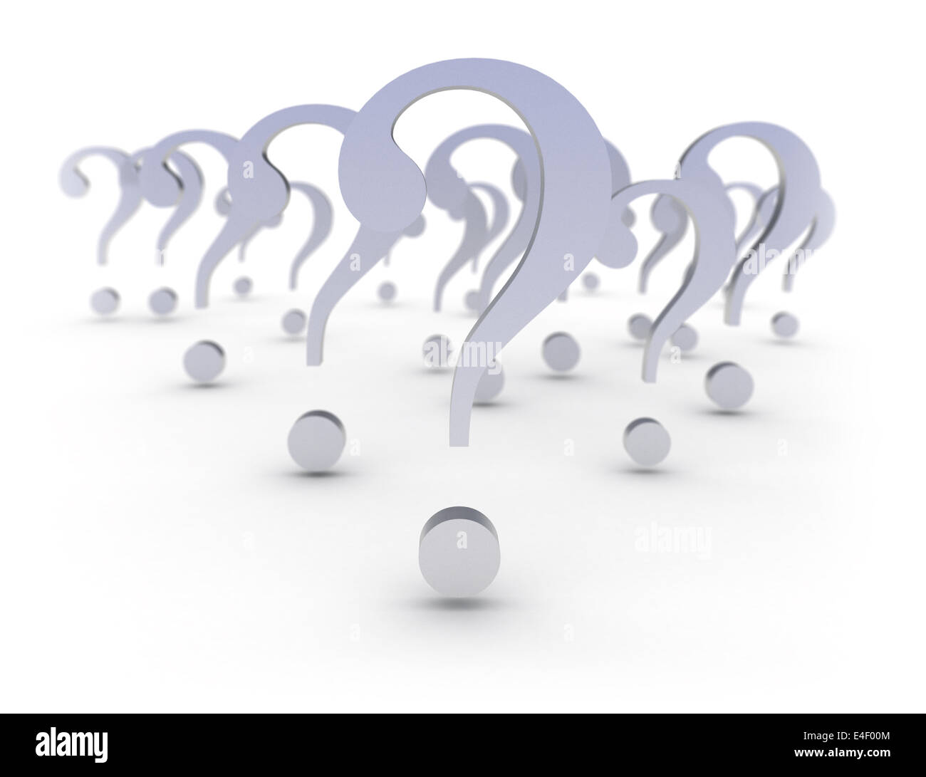 Large group of 3d metal textured question marks Stock Photo - Alamy