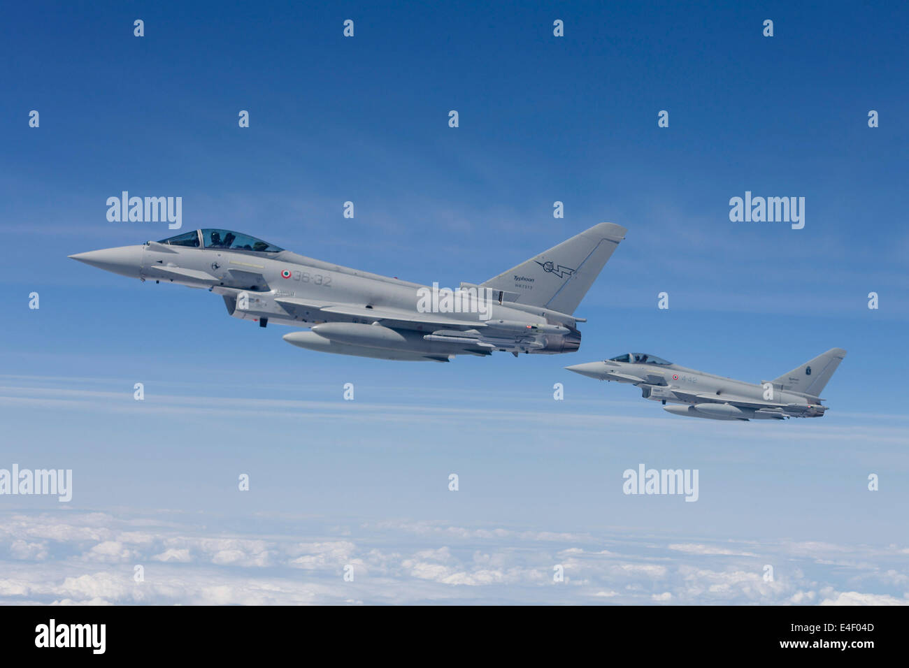 Italian Air Force Eurofighter Typhoon jets of 36th Stormo during NATO ...
