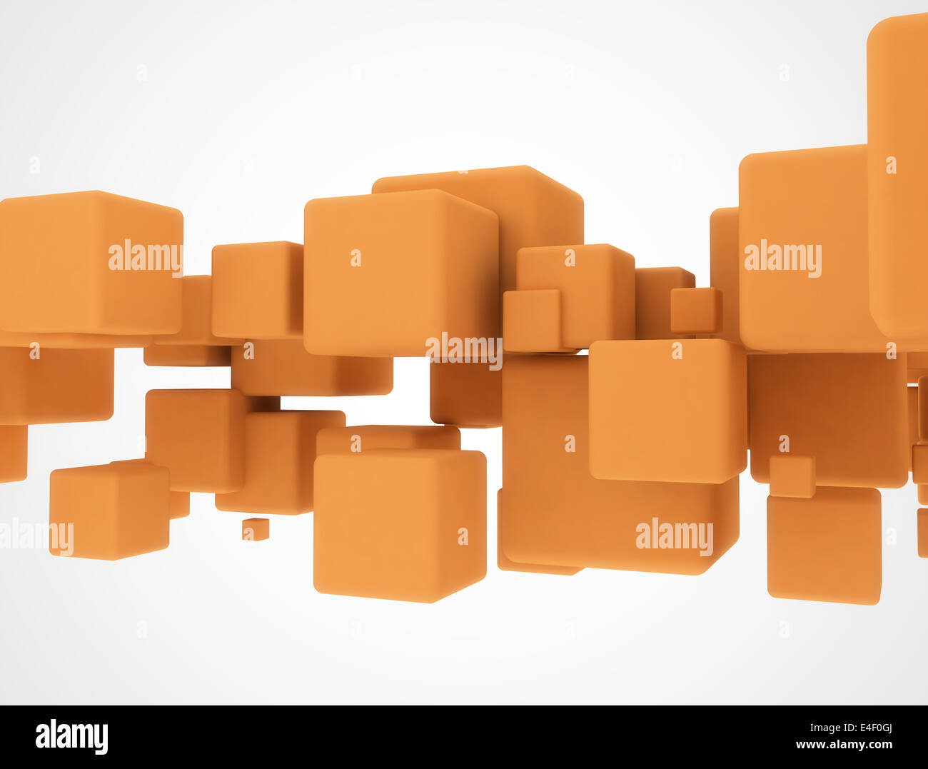 Orange 3d cubes abstract illustration Stock Photo - Alamy
