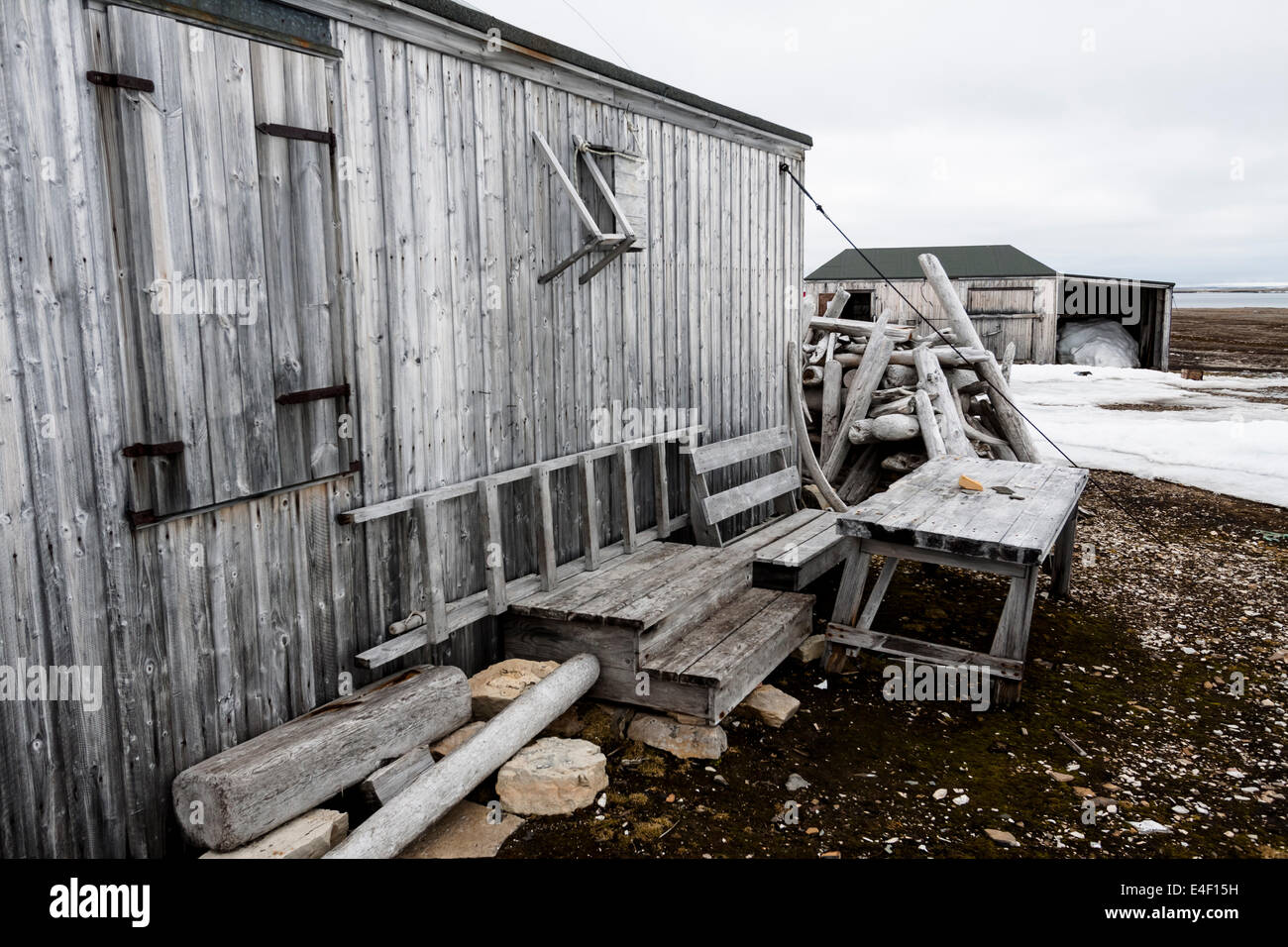 Svalbard Norway. Building Swedish–Finnish research expedition 1957-1958 ...