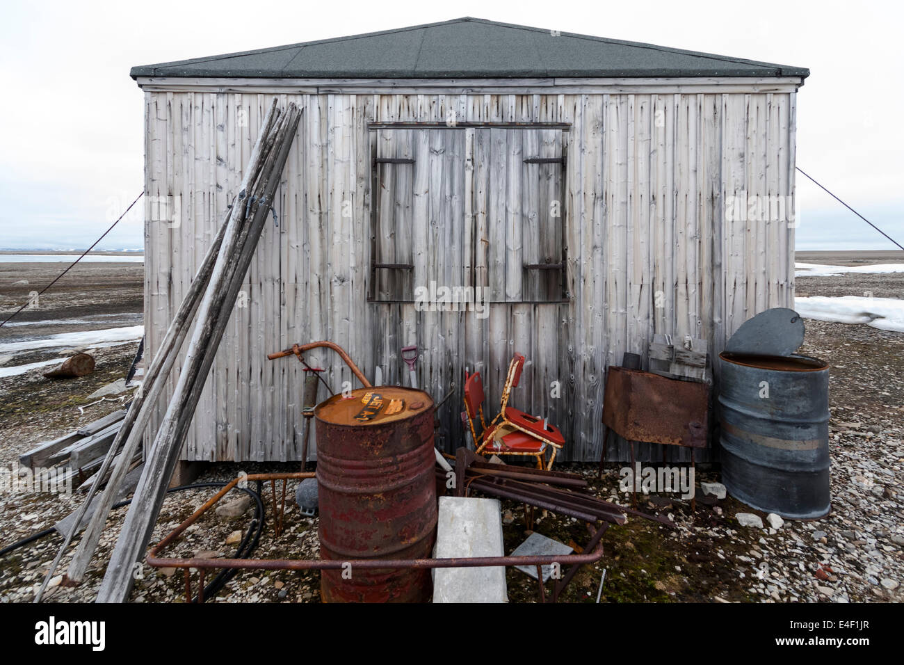 Svalbard Norway. Building Swedish–Finnish research expedition 1957-1958 ...