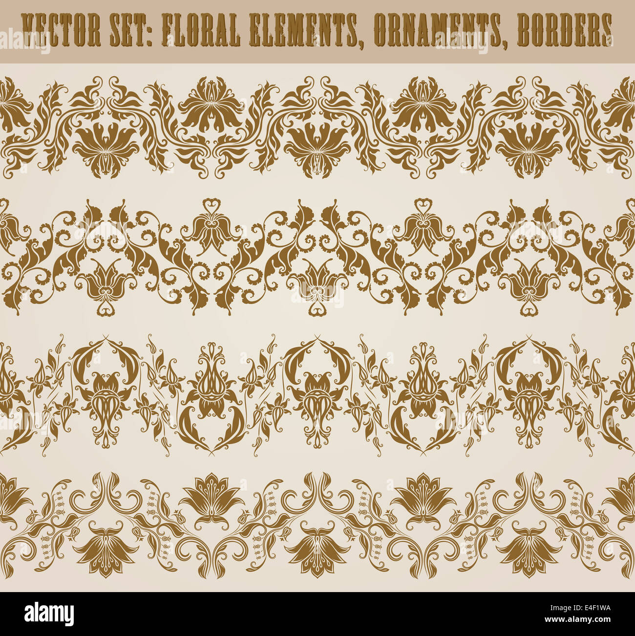 Horizontal elements decoration vector Stock Photo - Alamy