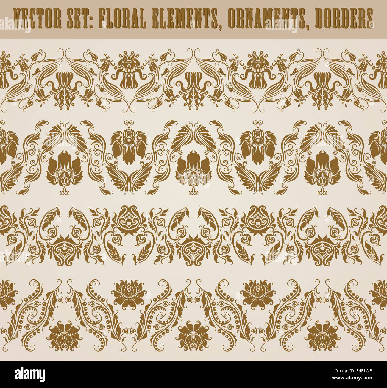 Horizontal elements decoration vector Stock Photo - Alamy