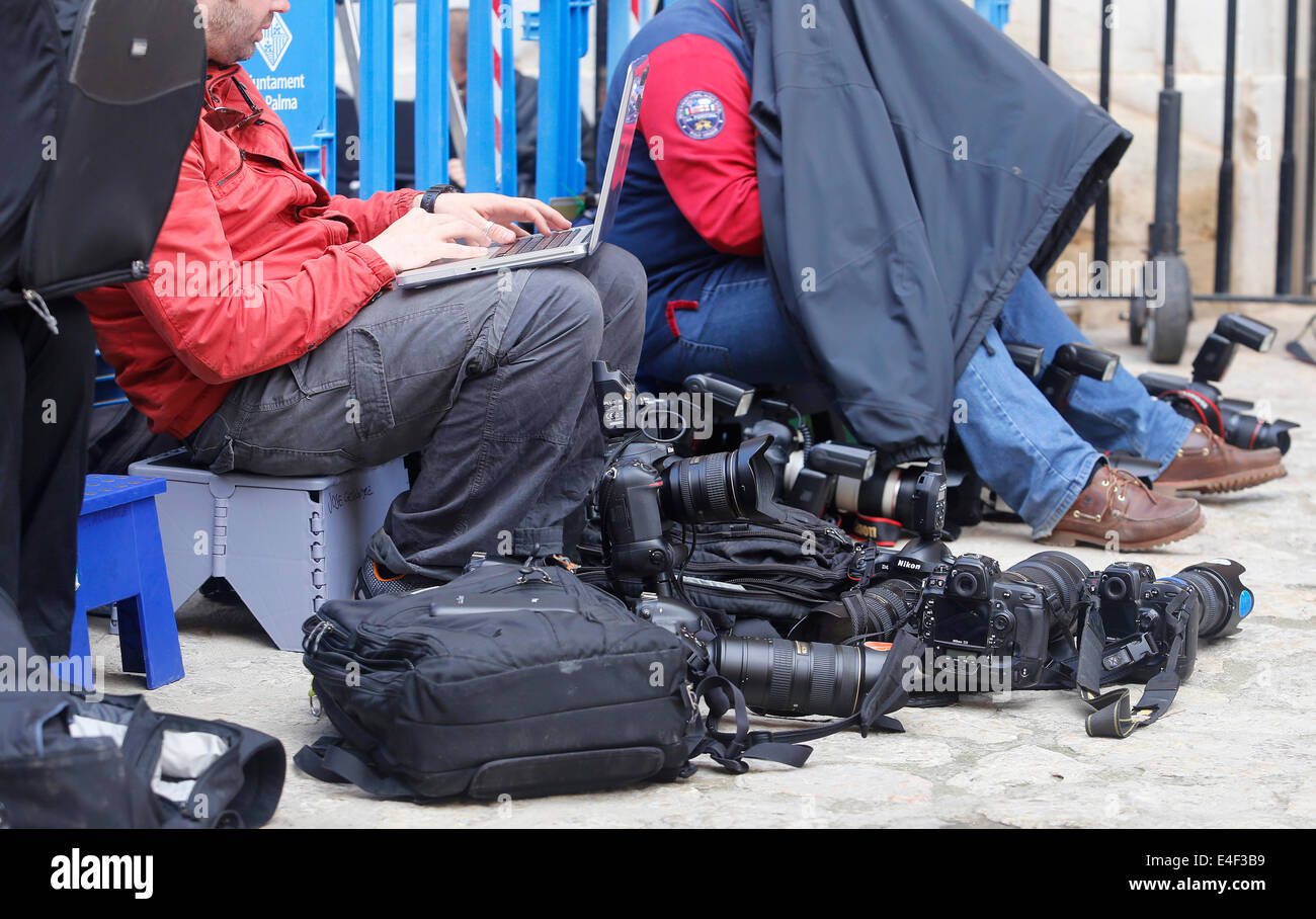 Media reporters and their equipment during a newsworthy event Stock ...