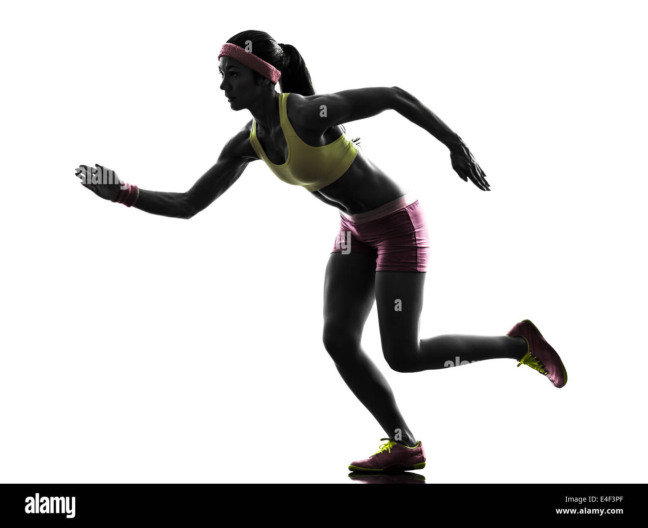woman runner running silhouette Stock Photo - Alamy