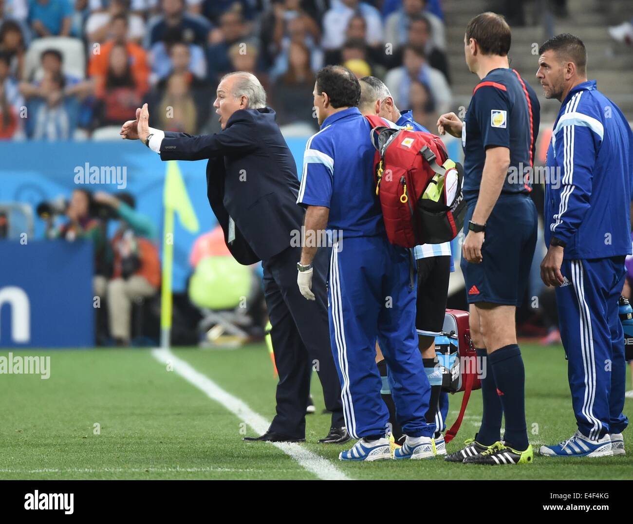 Sao Paulo, Brazil. 9th July, 2014. Argentina's coach Alejandro Sabella ...