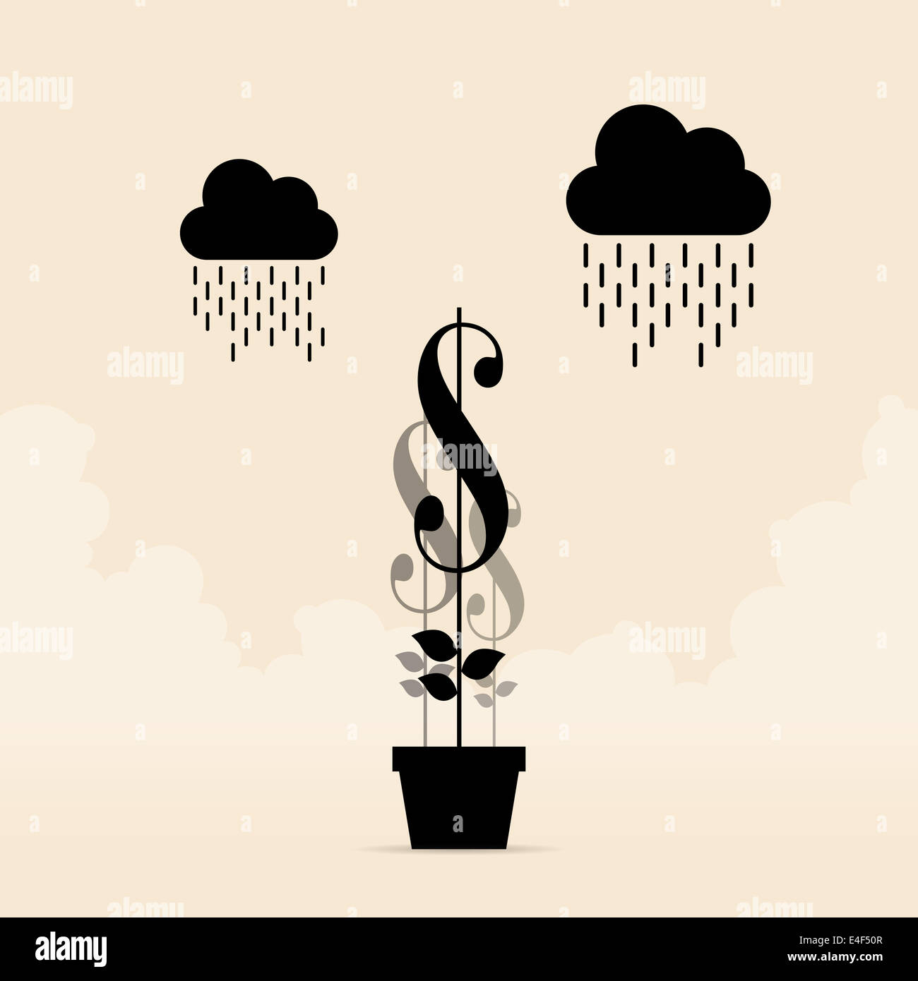 Vector illustration of a dollar sign on a plant Stock Photo - Alamy