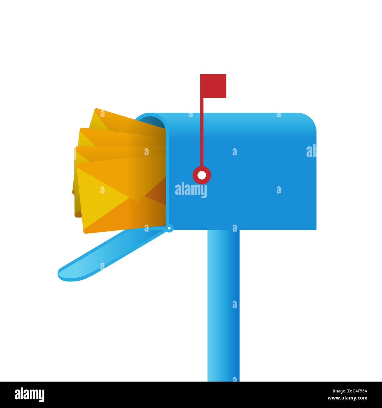 Vector illustration of a mailbox full of mails Stock Photo - Alamy