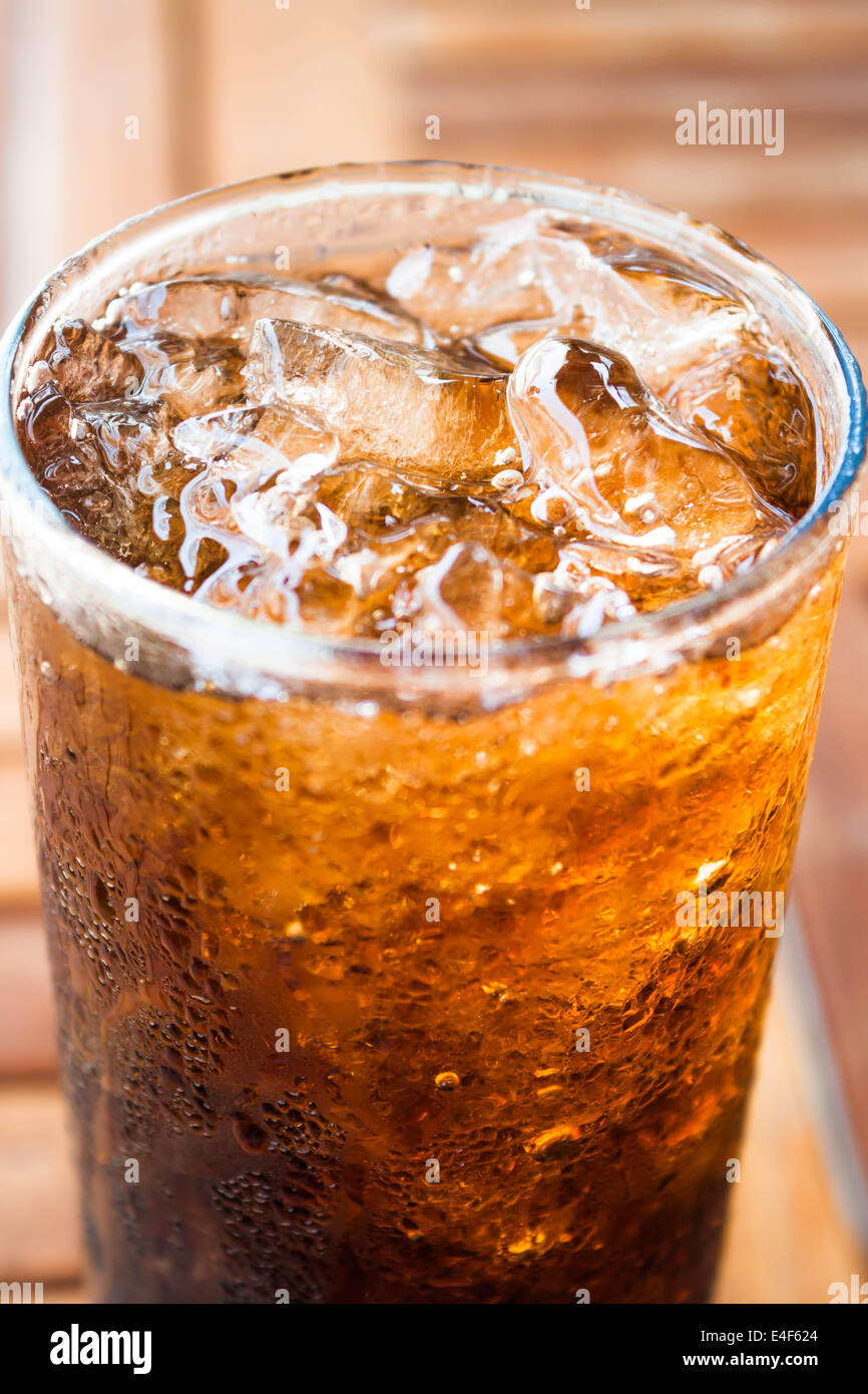 Close up ice cubes on cola glass Stock Photo - Alamy