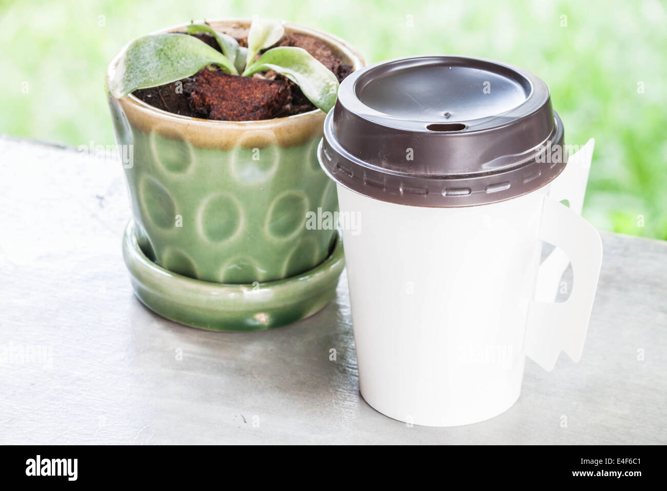 Coffee break time with hot cafe mocha Stock Photo - Alamy