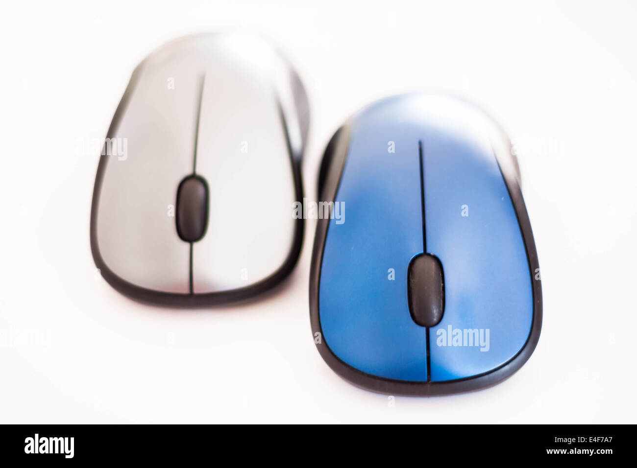 Blue and gray wireless mouse isolated on white background Stock Photo ...