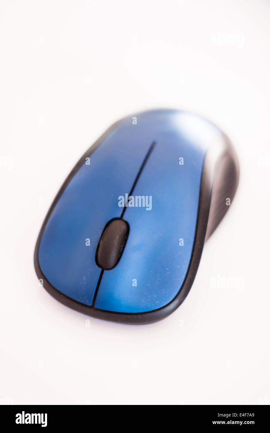Dark blue wireless mouse isolated on white background Stock Photo - Alamy