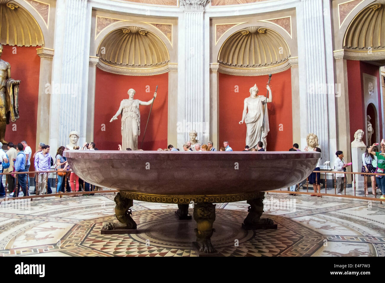 The Sala Rotunda or Round Room in the Vatican Museum which features ...