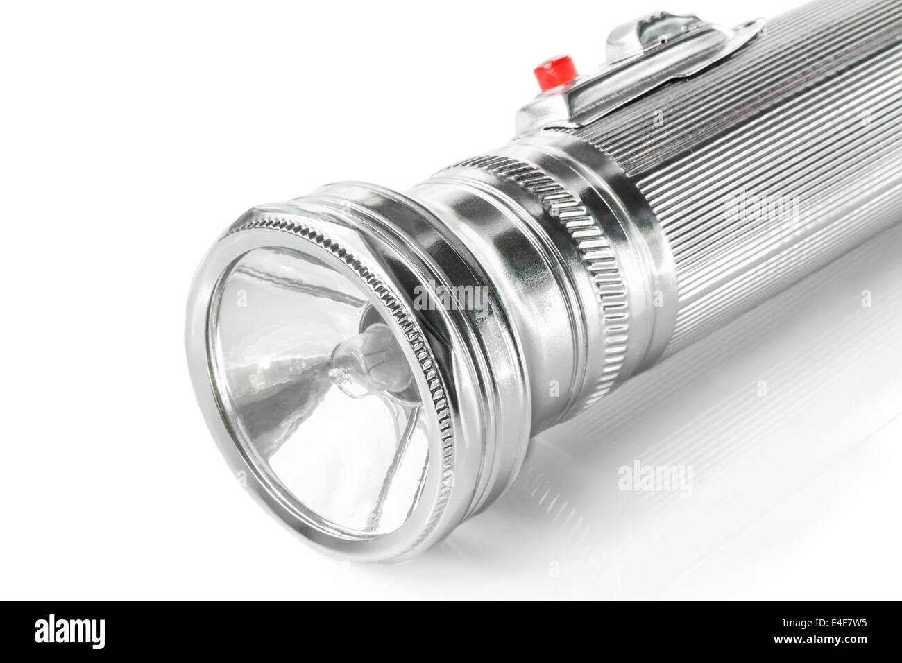 Old metal pocket flashlight isolated on white background Stock Photo ...
