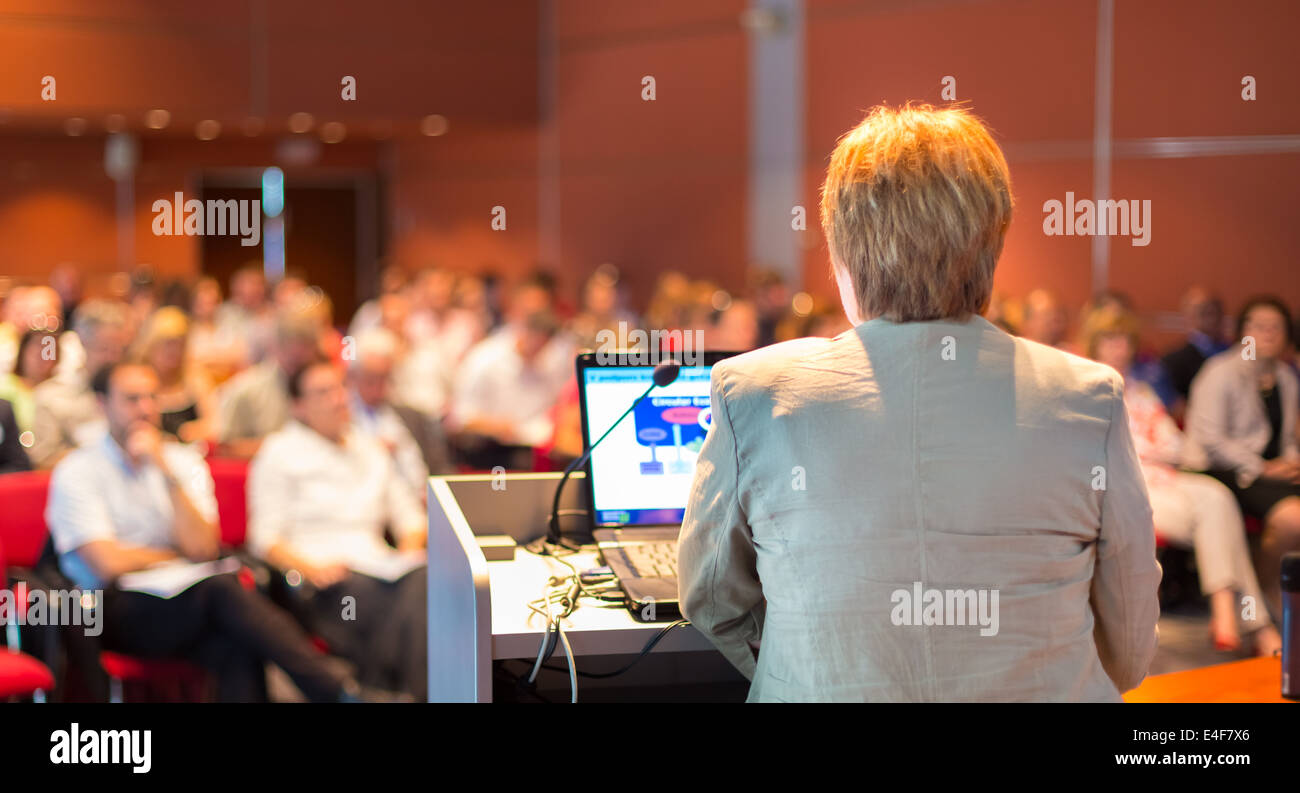 Business woman lecturing at Conference Stock Photo - Alamy
