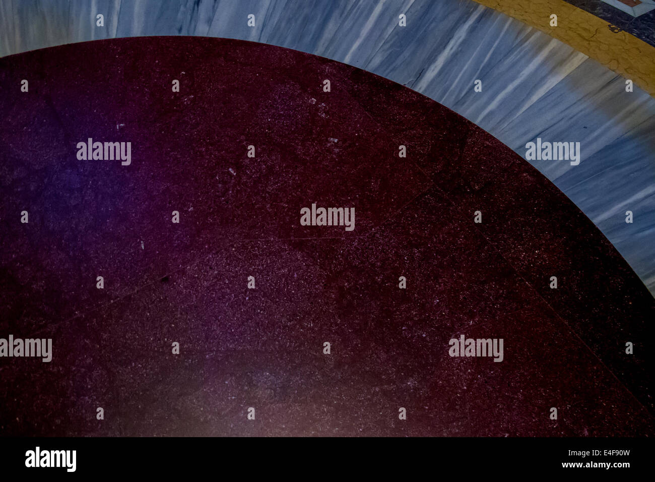 The red porphyry disc in St Peter's Basilica in the Vatican. It was ...