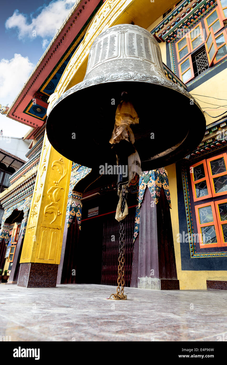 Ancient Huge Bell at Swayambhunath Temple in Kathmandu Nepal Stock ...