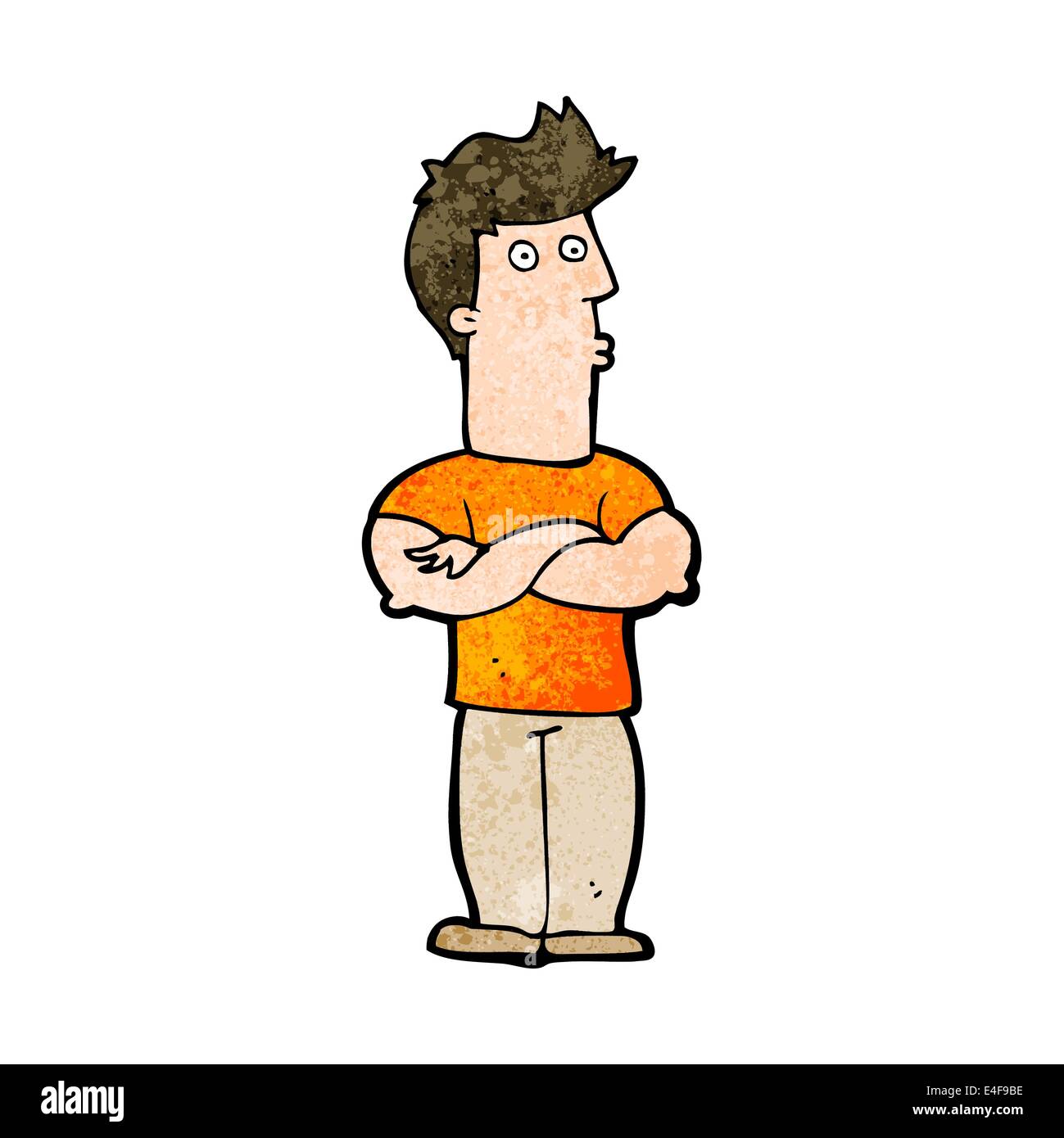 Cartoon man folded arms Cut Out Stock Images & Pictures - Alamy