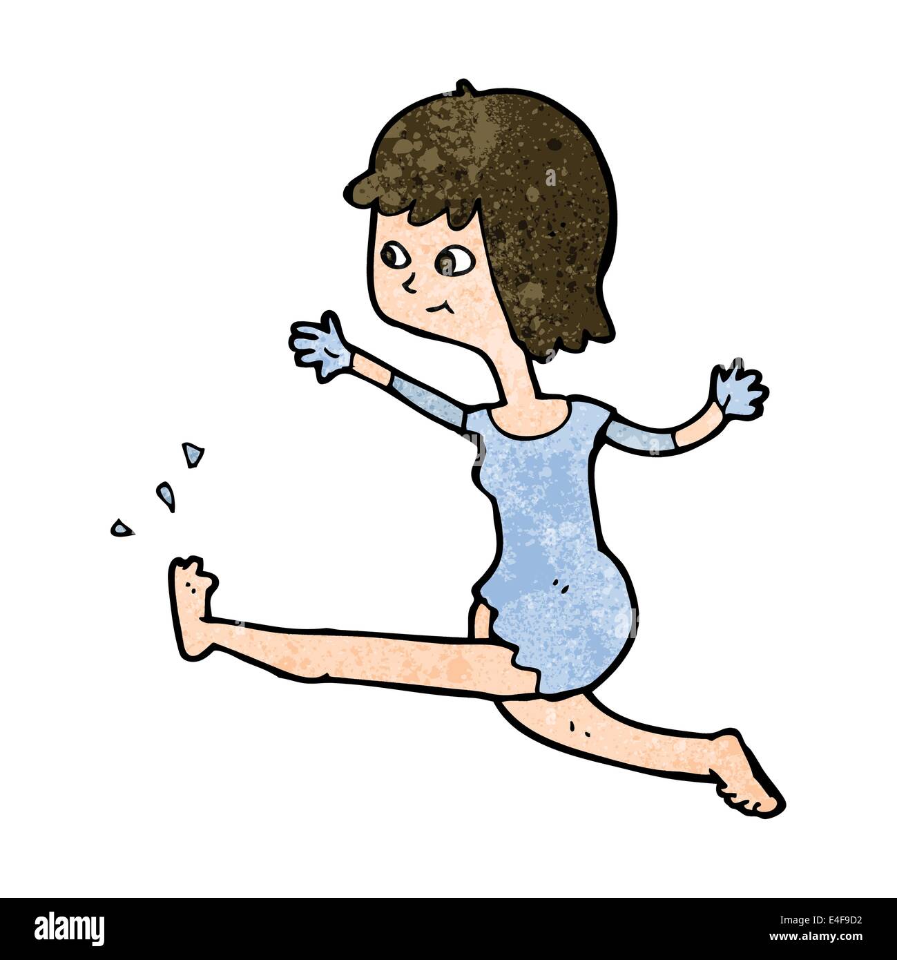 cartoon happy woman kicking Stock Vector Image & Art - Alamy