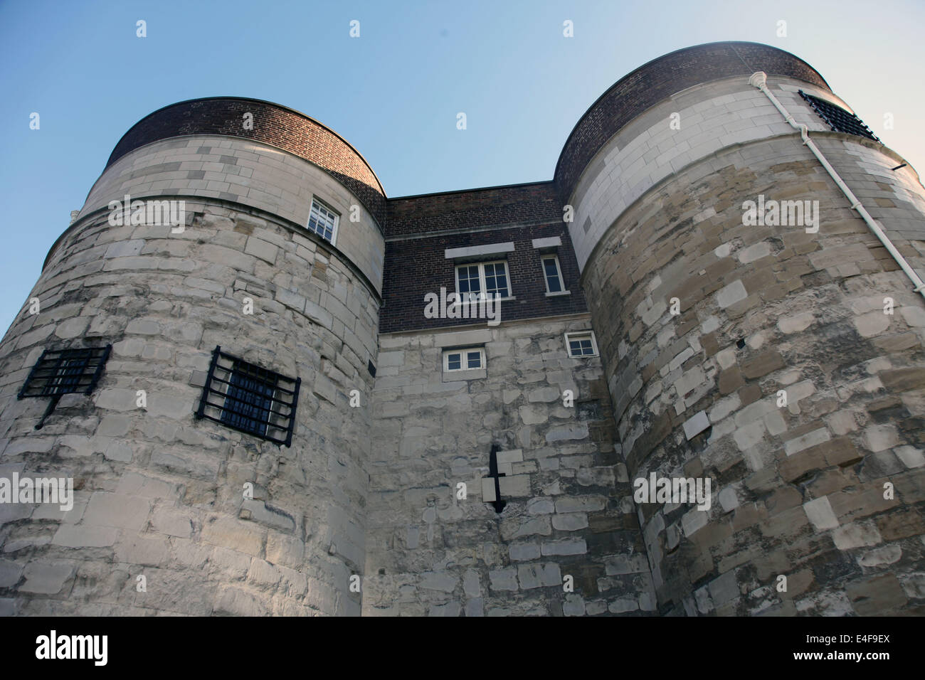 It's a photo of the Tower of London. The entrance and the tower made if ...