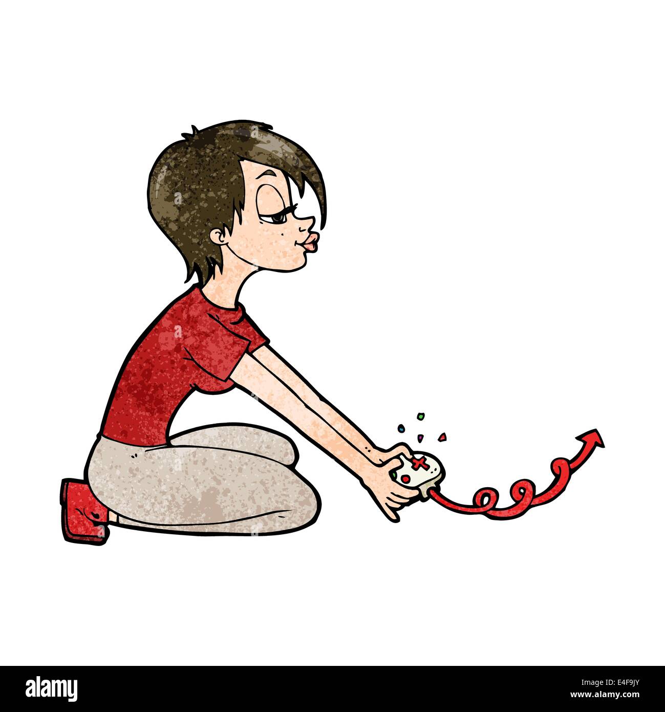 cartoon girl playing computer games Stock Vector Image & Art - Alamy