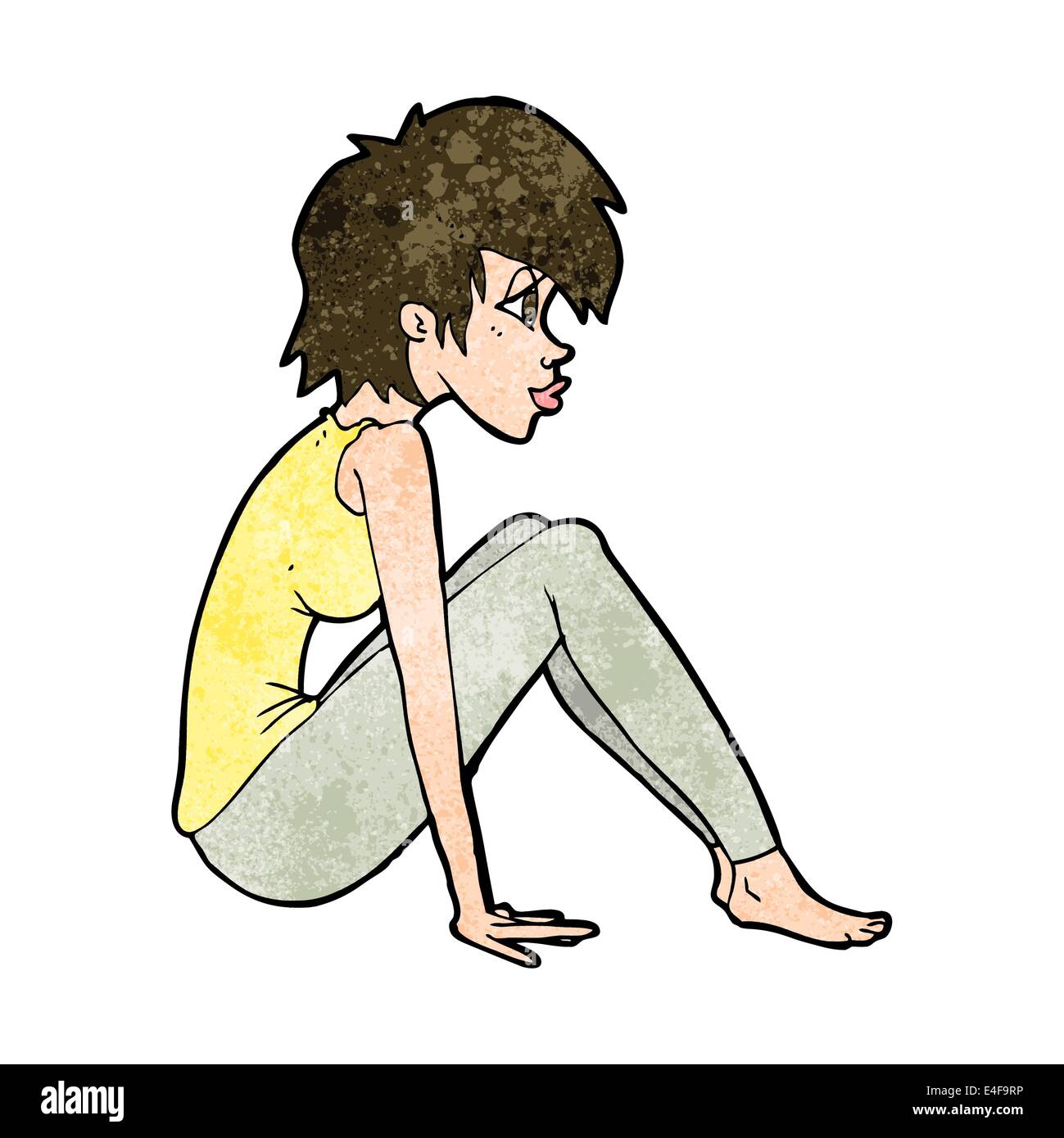 cartoon woman sitting Stock Vector Image & Art - Alamy