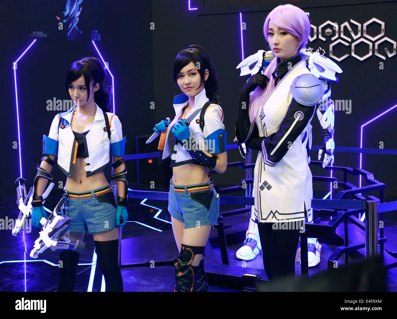 Shanghai. 10th July, 2014. Performers stage a cosplay show during the ...