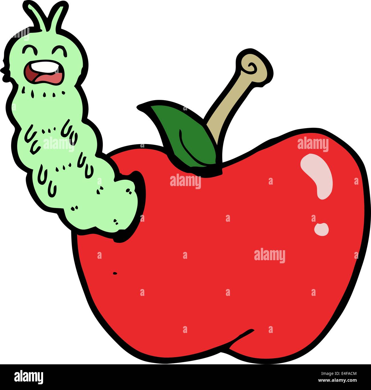 cartoon bug eating apple Stock Vector Image & Art - Alamy