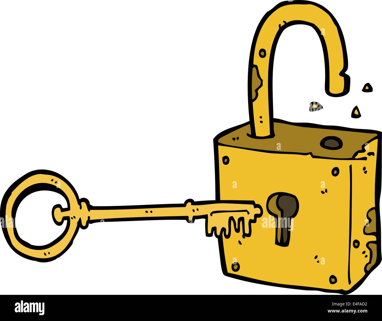 cartoon rusty old padlock Stock Vector Image & Art - Alamy