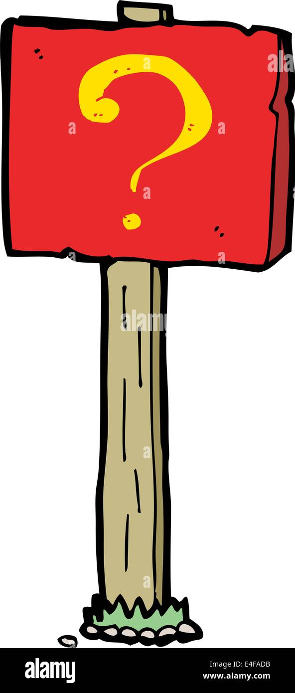 Cartoon signpost question mark hi-res stock photography and images - Alamy