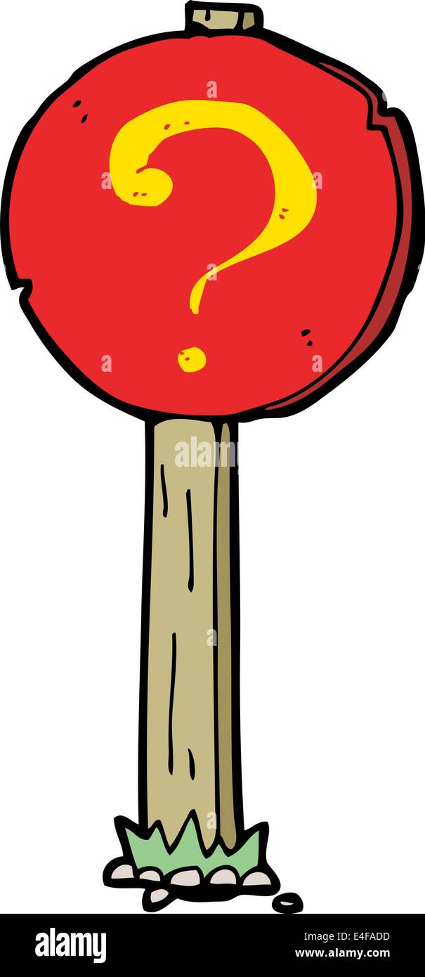 Cartoon signpost question mark hi-res stock photography and images - Alamy