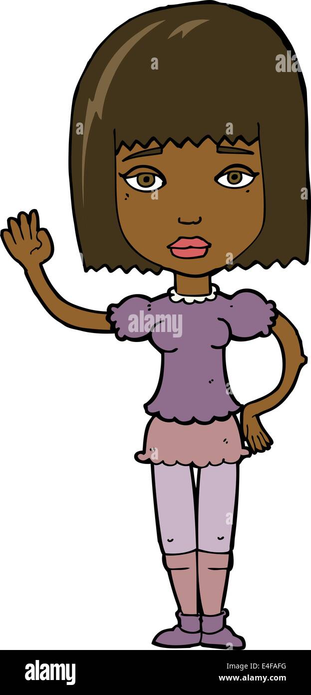 cartoon woman waving Stock Vector Image & Art - Alamy