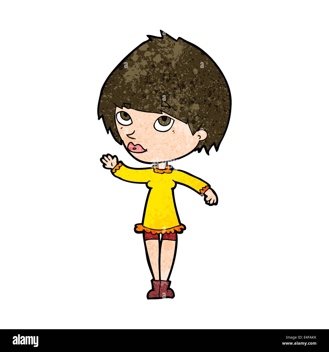 cartoon woman waving Stock Vector Image & Art - Alamy