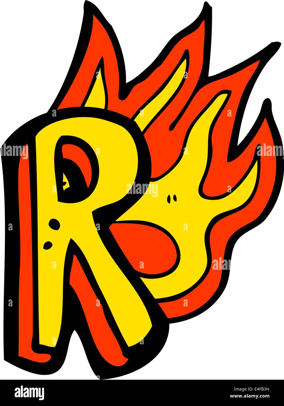 cartoon flaming letter Stock Vector Image & Art - Alamy