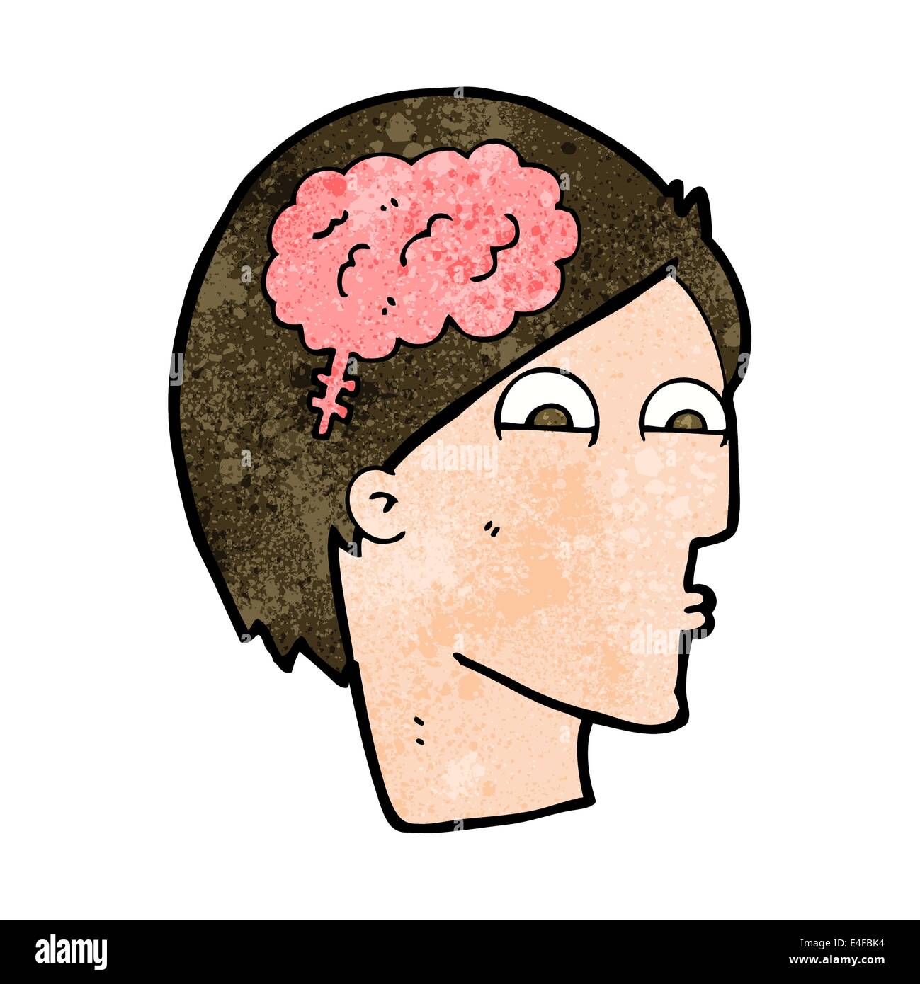 cartoon head with brain symbol Stock Vector Image & Art - Alamy