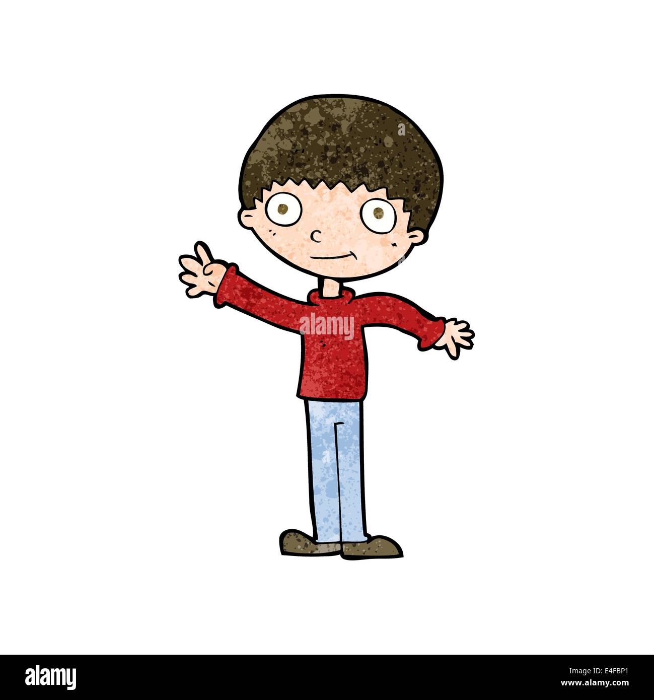 cartoon happy waving boy Stock Vector Image & Art - Alamy