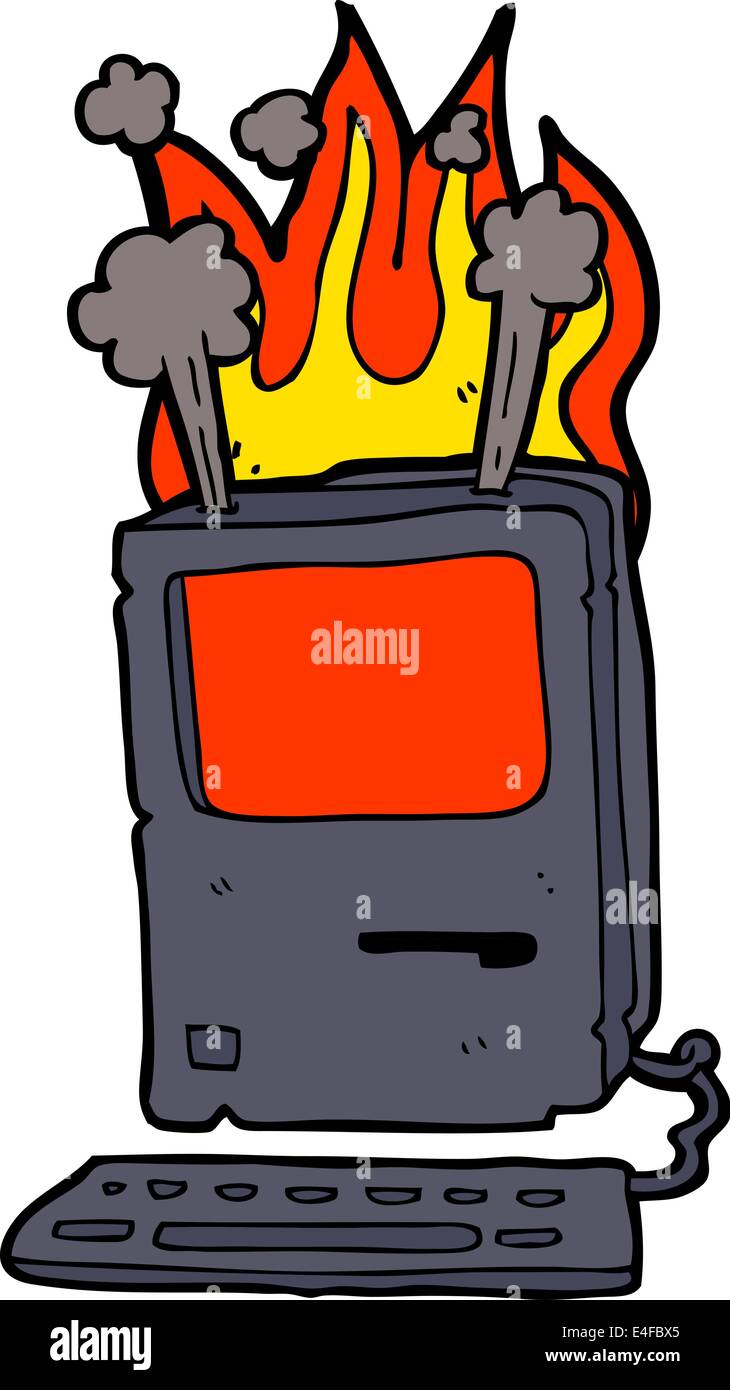 cartoon old computer Stock Vector Image & Art - Alamy