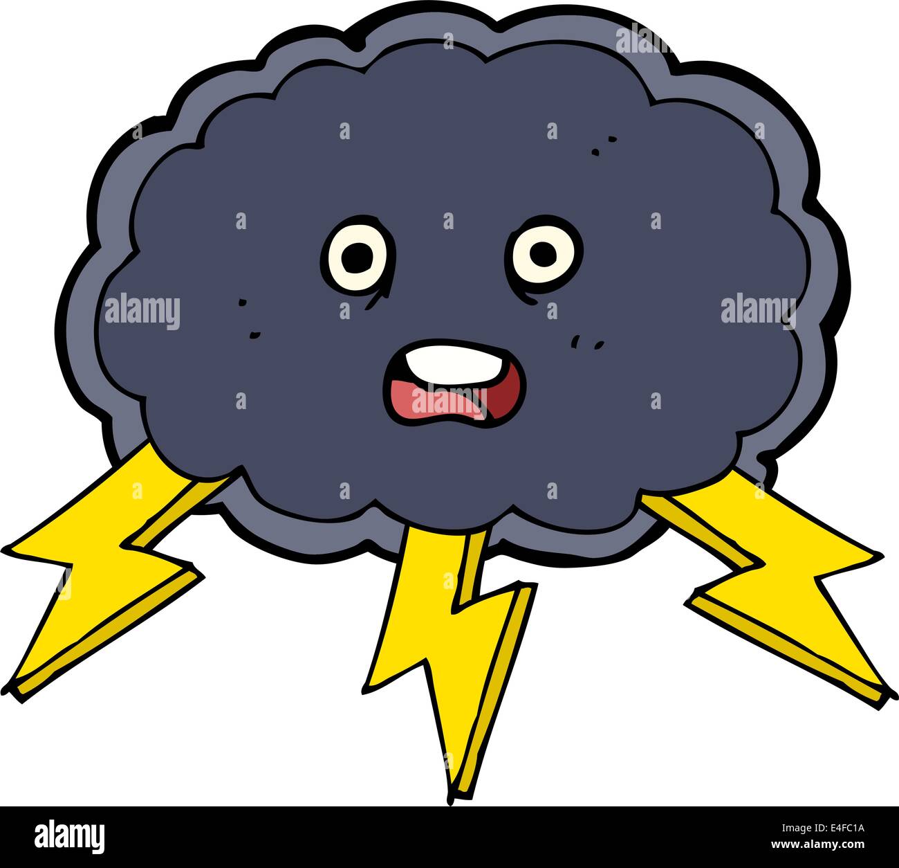 cartoon cloud and lightning bolt symbol Stock Vector Image & Art - Alamy