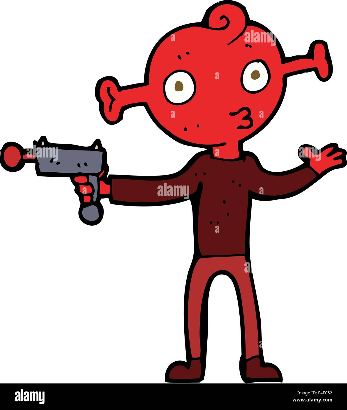 cartoon alien with ray gun Stock Vector Image & Art - Alamy