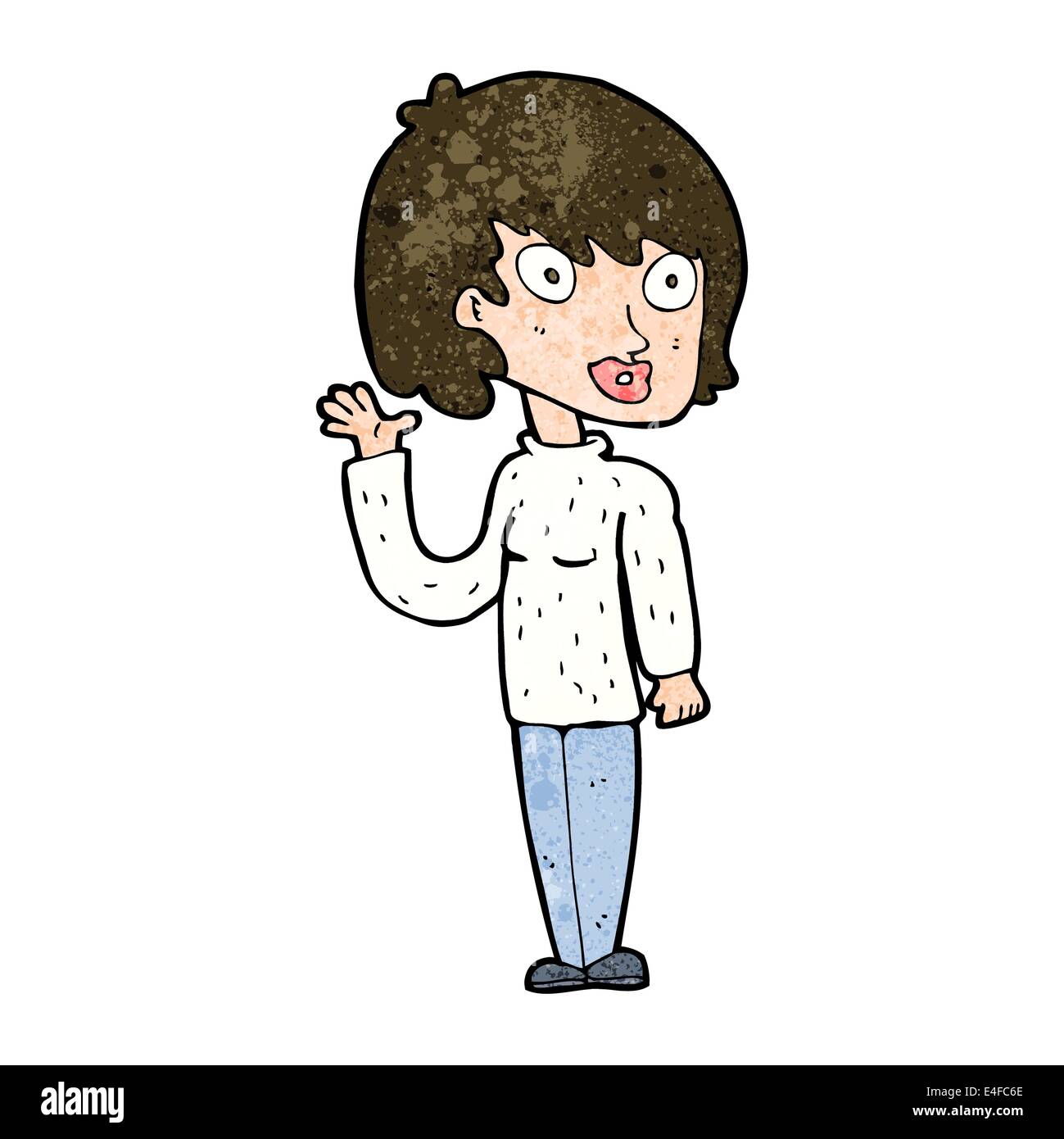 cartoon waving woman Stock Vector Image & Art - Alamy