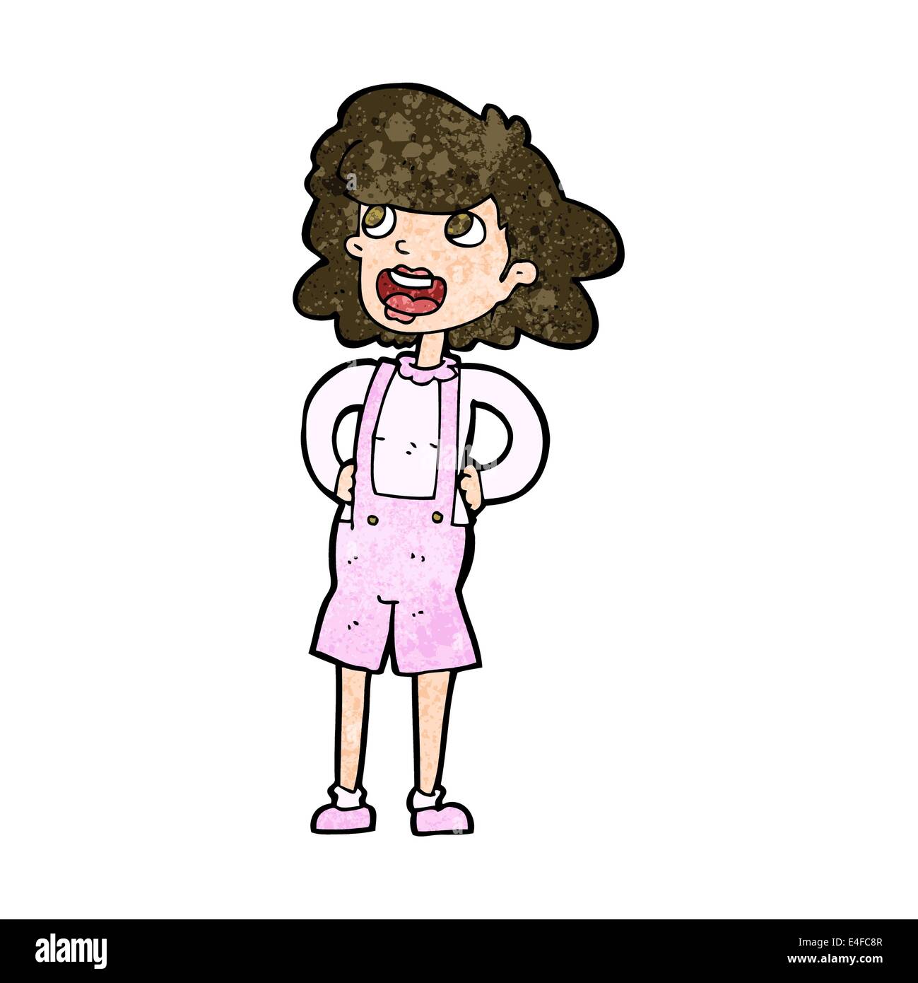 cartoon woman in dungarees Stock Vector Image & Art - Alamy