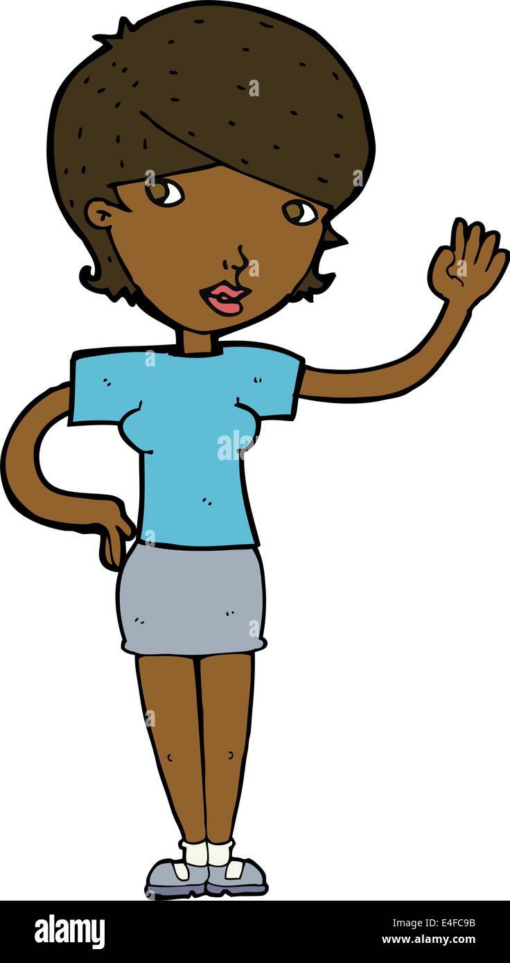 cartoon woman waving Stock Vector Image & Art - Alamy