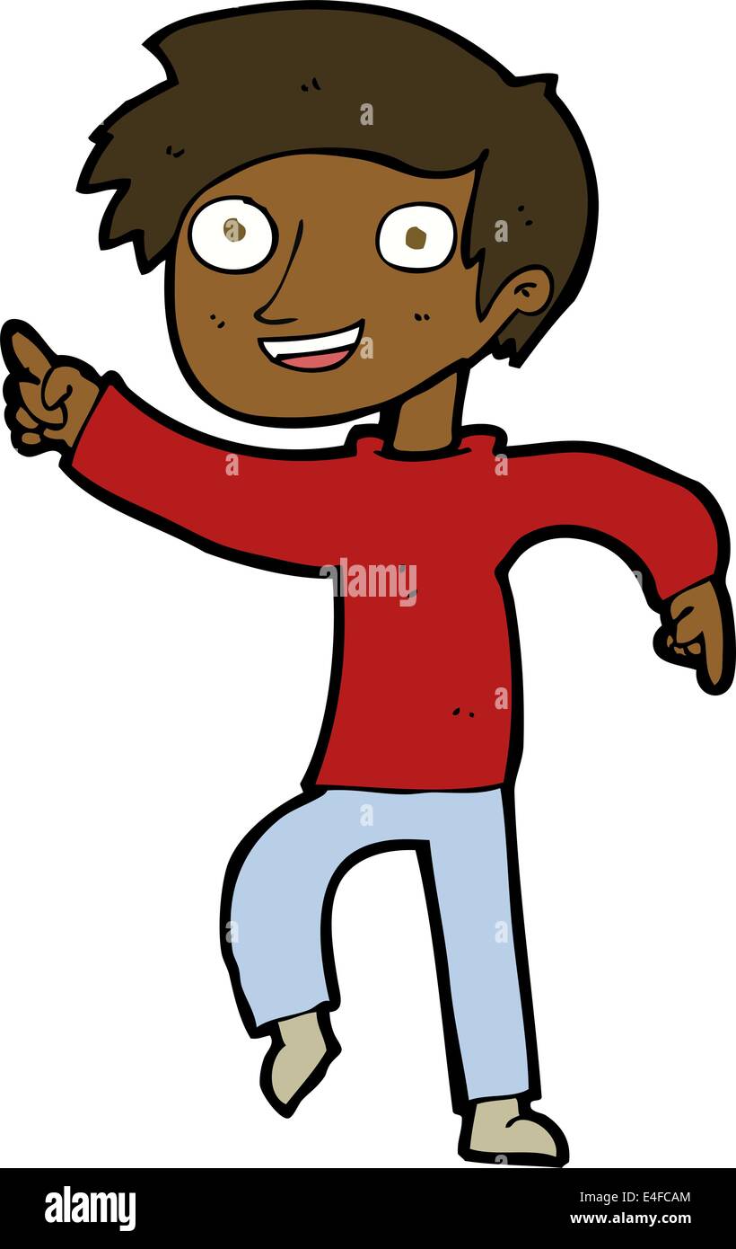cartoon happy boy pointing Stock Vector Image & Art - Alamy