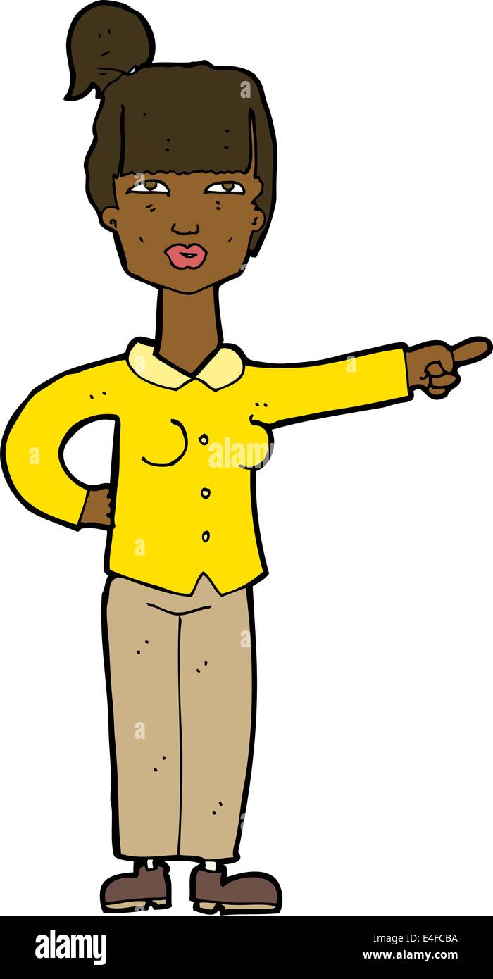 Retro Woman Pointing Clip Art Stock Vector Images - Alamy