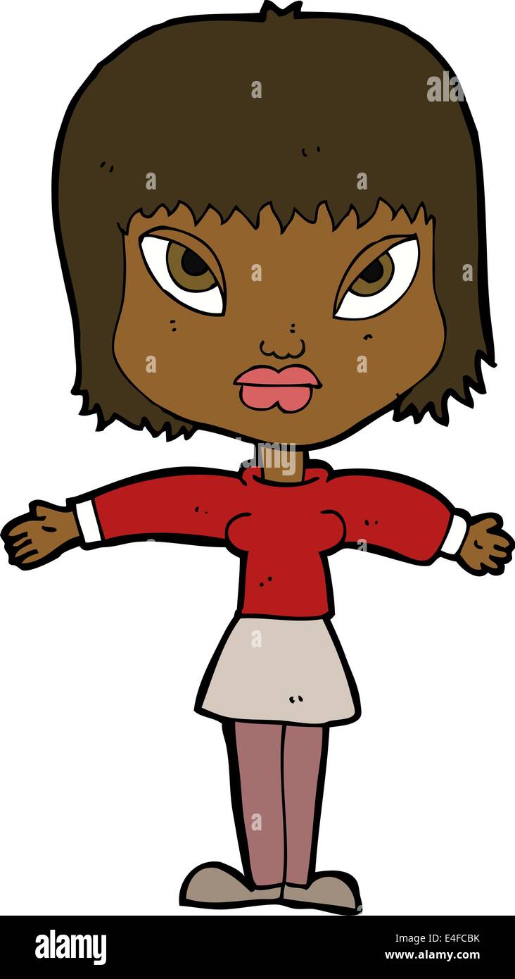 cartoon woman with outstretched arms Stock Vector Image & Art - Alamy